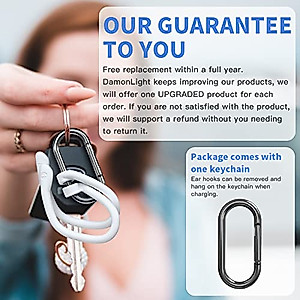 [2 Pairs] DamonLight Ear Hooks for AirPods Pro 2 & 1, AirPods 3 & 2 & 1, Airpod Ear Hook, Anti-Slip Comfortable Fit, Ergonomic Design, AirPods Accessories (Medium, White)