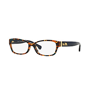 Coach HC6078 Prescription Eyewear Frames, Teal Confetti Tortoise/Demo Lens, 52 mm