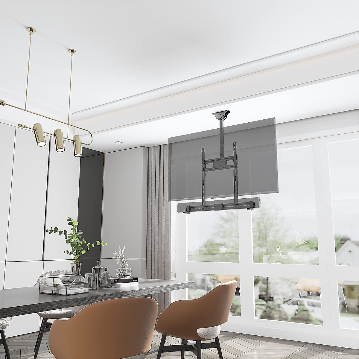 WALI Universal Soundbar Mount - Compatible with Samsung, Bose, Sonos,Lg,Vizio & More - Adjustable Under/Above/Wall Mount Bracket Supports Most Soundbars Up to 33lbs, Black