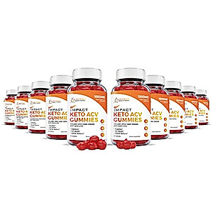 Justified Laboratories (10 Pack) Impact Keto ACV Gummies 1000MG with Pomegranate Juice Beet Root B12 600 Gummys