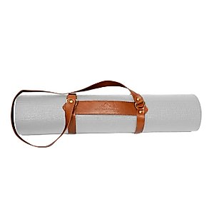 Open Road Goods Vegan Leather Yoga Mat Carrier Sling/Adjustable Blanket Strap/Faux Leather Bedroll Straps