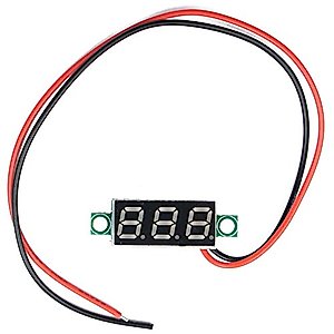 (5 Pack) JacobsParts DC 2.4-30V 2-Wire Voltmeter 3-Digit LED Display Panel Volt Meter Digital Voltage Tester (Blue)