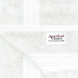 American Choice Luxury Spa Towel Set, Made in The USA, 100% US Grown Cotton | Absorbent & Soft (6 Piece Wash Towel Set, Bright White)