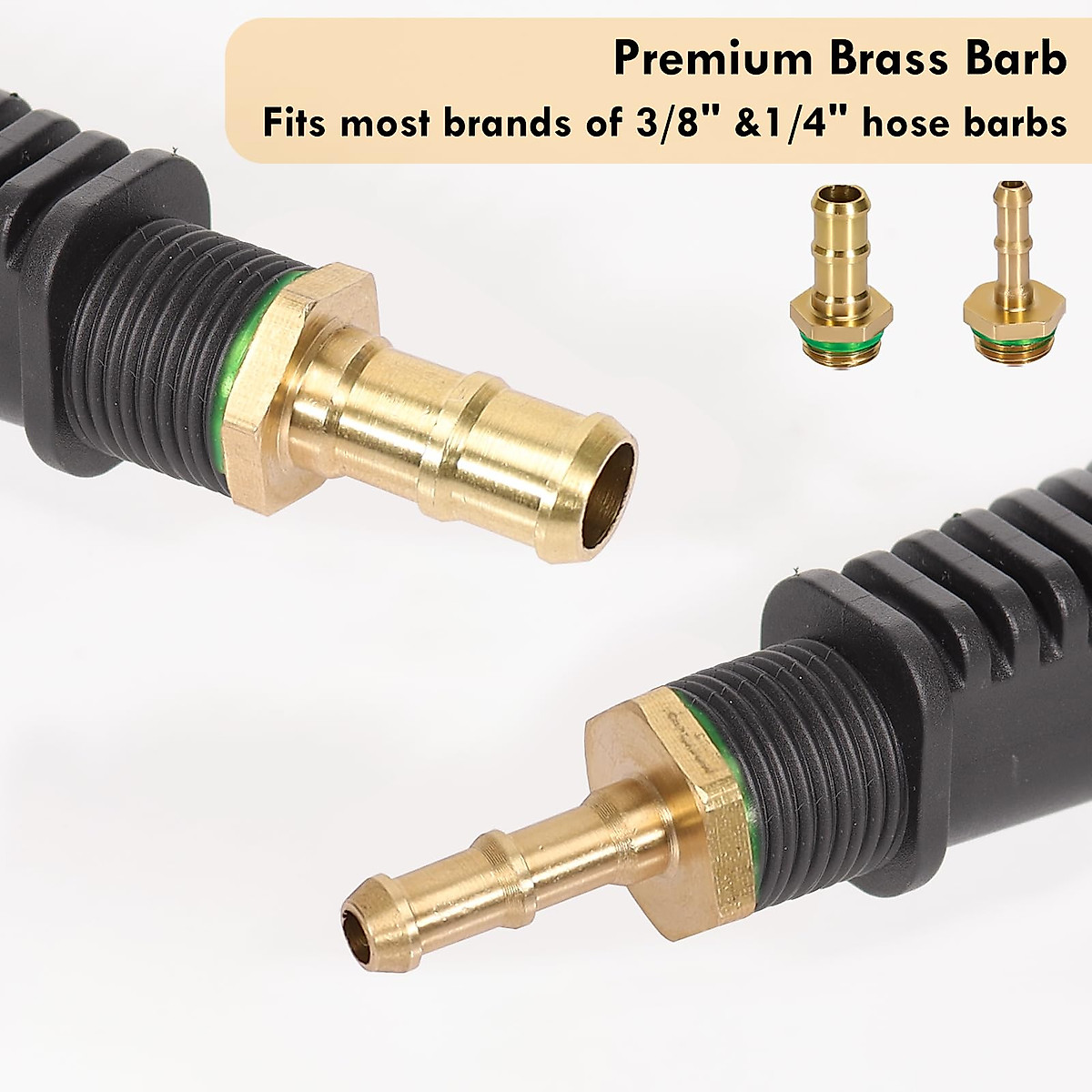 29 Inch Sprayer Wand, Stainless Steel 3/8" & 1/4" Brass Barb Replacement Sprayer Wand,Watering Wand with Shut off Valve & 3 Hose Clamps for Garden Car Window Cleaning (1 Set)