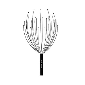 USAGA 28 Finger Head Scratcher, Head Massager, Scalp Massager, Head Whisk Massager, Wire Massager for Head Hair Body Massage and Stress Relax (Black)