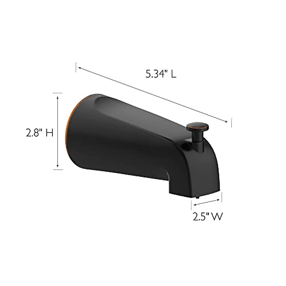 Design House Tub Diverter Spout in Oil Rubbed Bronze, 3-7"