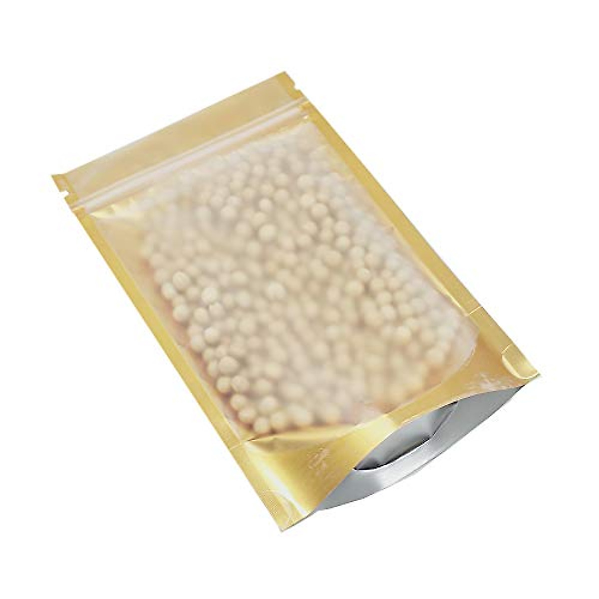 FERENLI 50 Pieces Aluminum Foil Mylar for Zip Bags Lock Matte Plastic Heat Sealable Stand Up Food Storage Bag Coffee Beans Zipper Lock Packing Pouch for Sample Reusable 3.9x5.9 inch