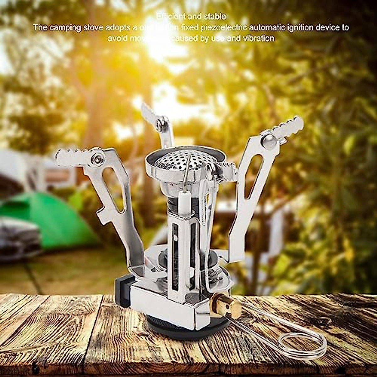 Mini Pocket Stove, Efficient and Stable Portable Picnic Camping Burner for Picnic (Brass Connector)