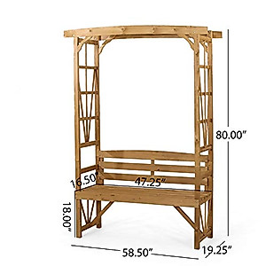 Christopher Knight Home Lydia Traditional Firwood Arbor Bench, Teak