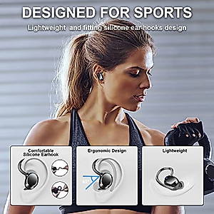 Wireless Earbud, Sport Bluetooth 5.1 Headphones Wireless Earphones in Ear Noise Cancelling Bluetooth Earbud with Mic, IP7 Waterproof 48H Deep Bass Sports Earhooks Headset for Running Gym[2022 New]