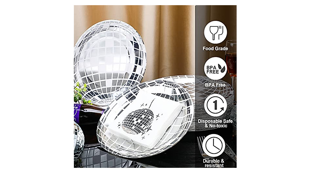 Disco Party Supplies 200 Pcs - Silver Discos for 70s & 80s Party