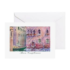 CafePress Venice Italian Birthday Card Folded Greeting Card Glossy