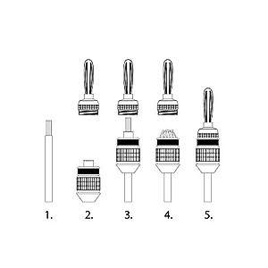 Deadbolt Banana Plugs 5-Pairs by Sewell, Gold Plated Speaker Plugs, Quick Connect
