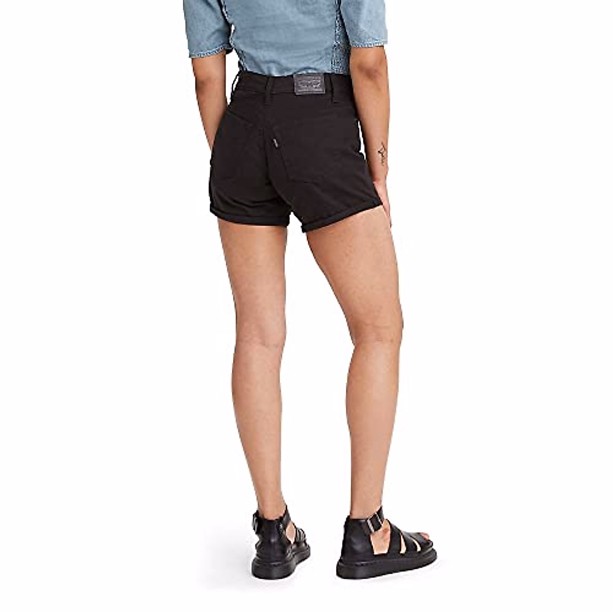 Levi's Women's Mid Length Shorts, Black And Black, 32