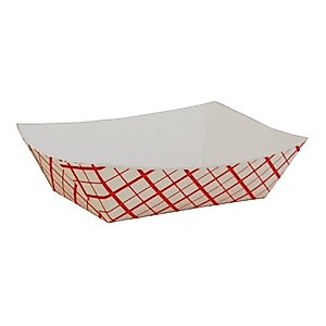 Southern Champion Tray 0409 #50 Southland Paperboard Food Tray, 1/2 lb Capacity, Red Check (Case of 1000)