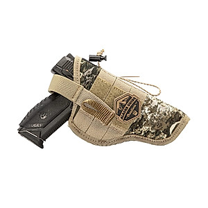 Alaska Guide Creations Pistol Holster One Size Fits Most | Open Carry Pistol Holder | Camo Hunting Harness (Realtree Edge)