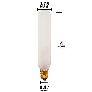 (6 Pack) Satco S3315 15W 120V T6 Frost E12 Candelabra Base Incandescent Light Bulb