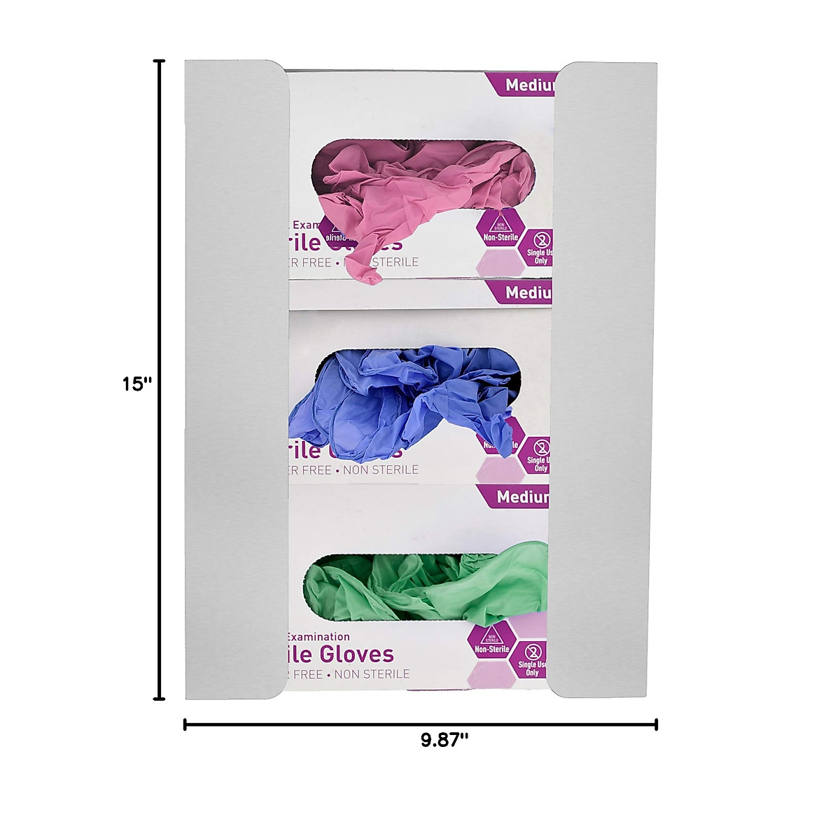 Omnimed 305302-2023 Glove Dispenser, 3 Box Capacity, Silver