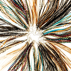 Feather Headz Bohemian handmade Black & Grizzly long lightweight feather dangle earrings for women