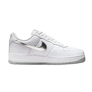 Nike Men's Air Force 1 Low Shoes, White Metallic Silver, 9.5