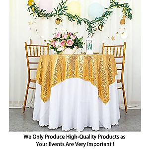 ShinyBeauty Sequin Tablecloth-Gold Sequin Table Overlay and Sequin Tablecloth/Linen for Wedding/Party/Event/Decoration-Gold (36inx36in) (Gold)