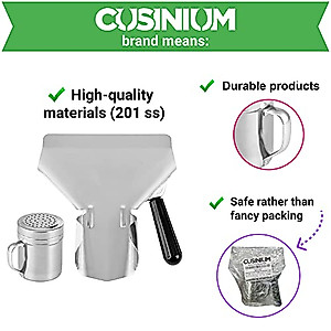 CUSINIUM Concession Popcorn Scoop and Dredge Bundle - Metal Popcorn Scooper - French Fry Scoop