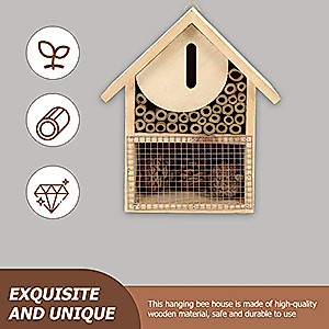 Happyyami Mason Bee House Bee Hive Attracts Peaceful Bee Pollinators to Garden Productivity for Bees Butterflies and Ladybugs