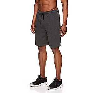 Gaiam Men's French Terry Yoga Shorts - Athletic Gym and Running Sweat Short with Pockets - Savasana Black Heather, X-Large