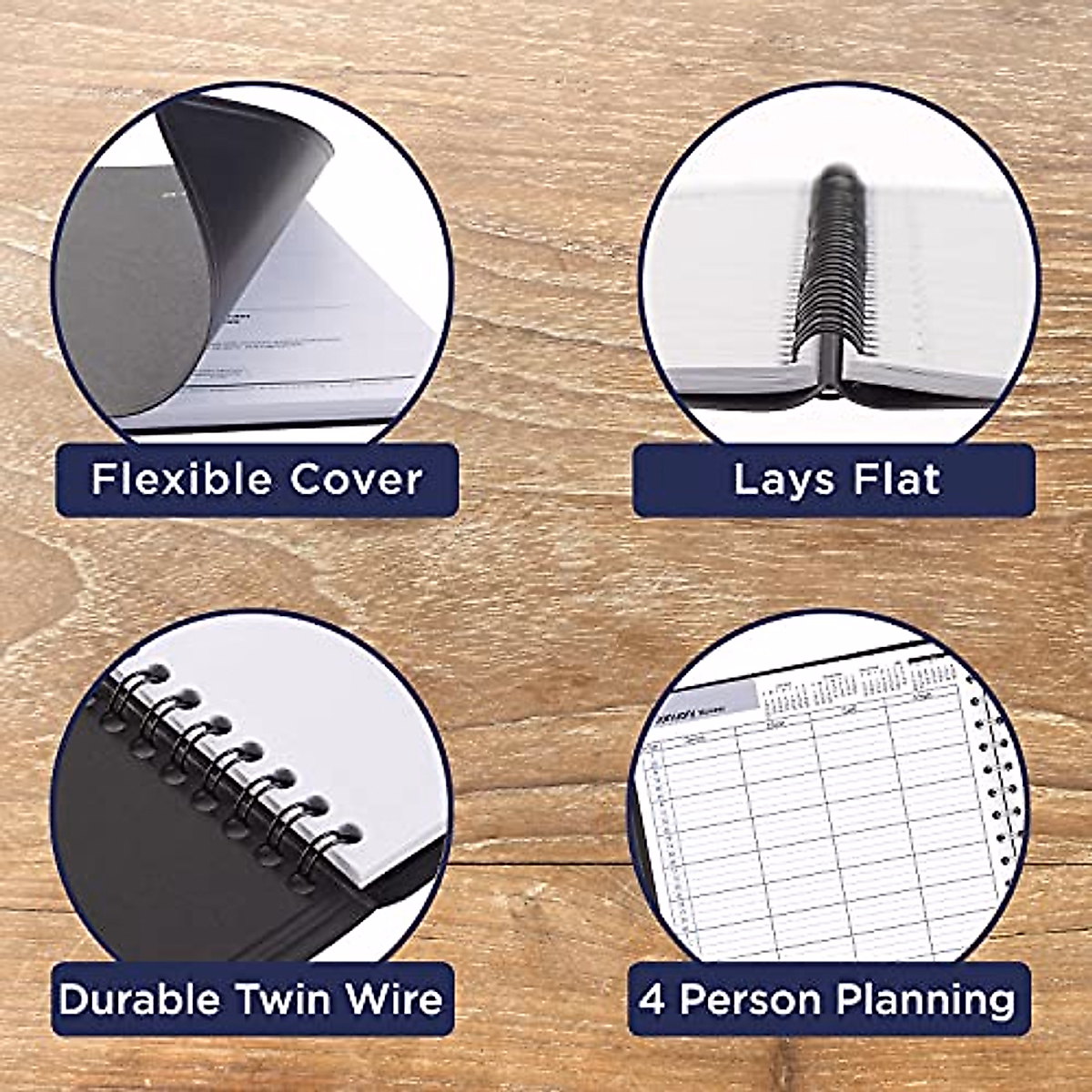 2022 Daily Appointment Book & Planner by AT-A-GLANCE, 5" x 8", Small, Black (7080005)