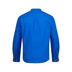 JP 1880 Menswear Big & Tall Plus Size L-8XL Shirt, Long Sleeve, crêpe Fabric, Stand-up Collar, Modern fit Strong Blue XXXX-Large 818339763