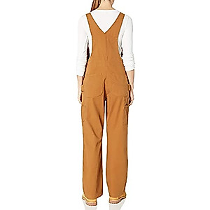 Carhartt womens Carhartt Women's Crawford Double Front Bib Overalls Coveralls, Carhartt Brown, Small Short US