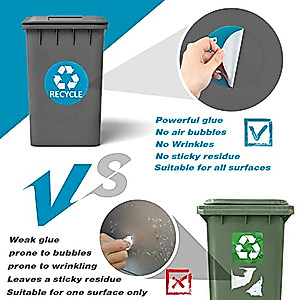 Sukh 8 Pack Recycle Sticker for Trash Can Large Sign Garbage Recycling Sticker Reuse Recycle Vinyl Perfect for Kitchen Necessity Home Essentials,Home, Office,Work,Commercial Event,Apartment,Hotel