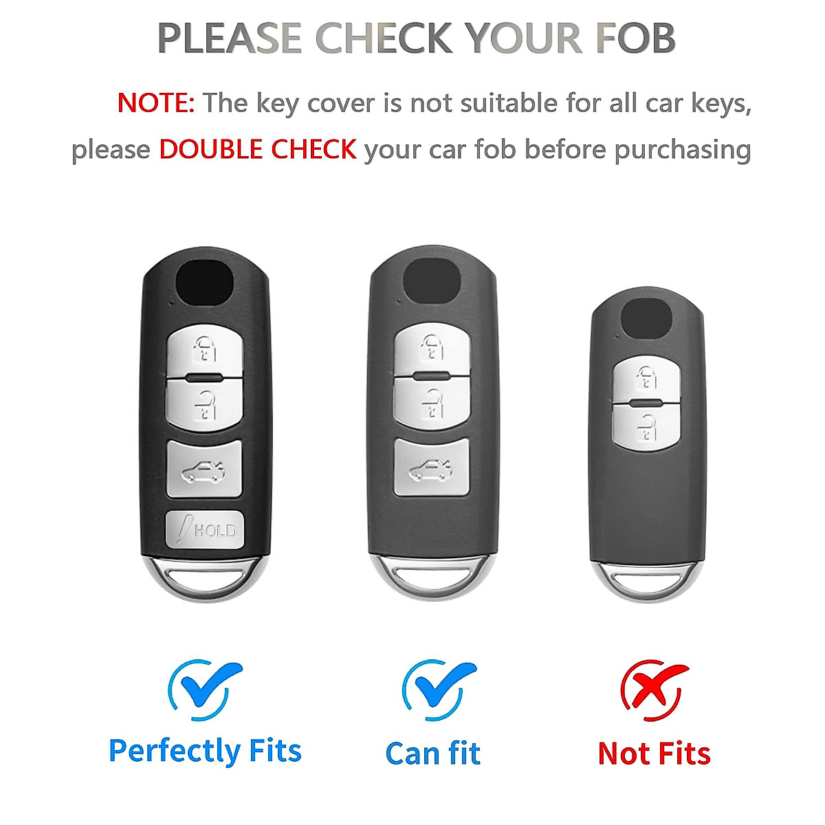 OFFCURVE Key Fob Cover with Keychain for Mazda, Car Key Fob Case Protector Mazda 2 3 5 6 8 CX3 CX4 CX5 CX7 CX9 Atenza Axela MX5 Speed3 Miata Car Accessories Smart Keyless Car Key Holder, Silver Purple