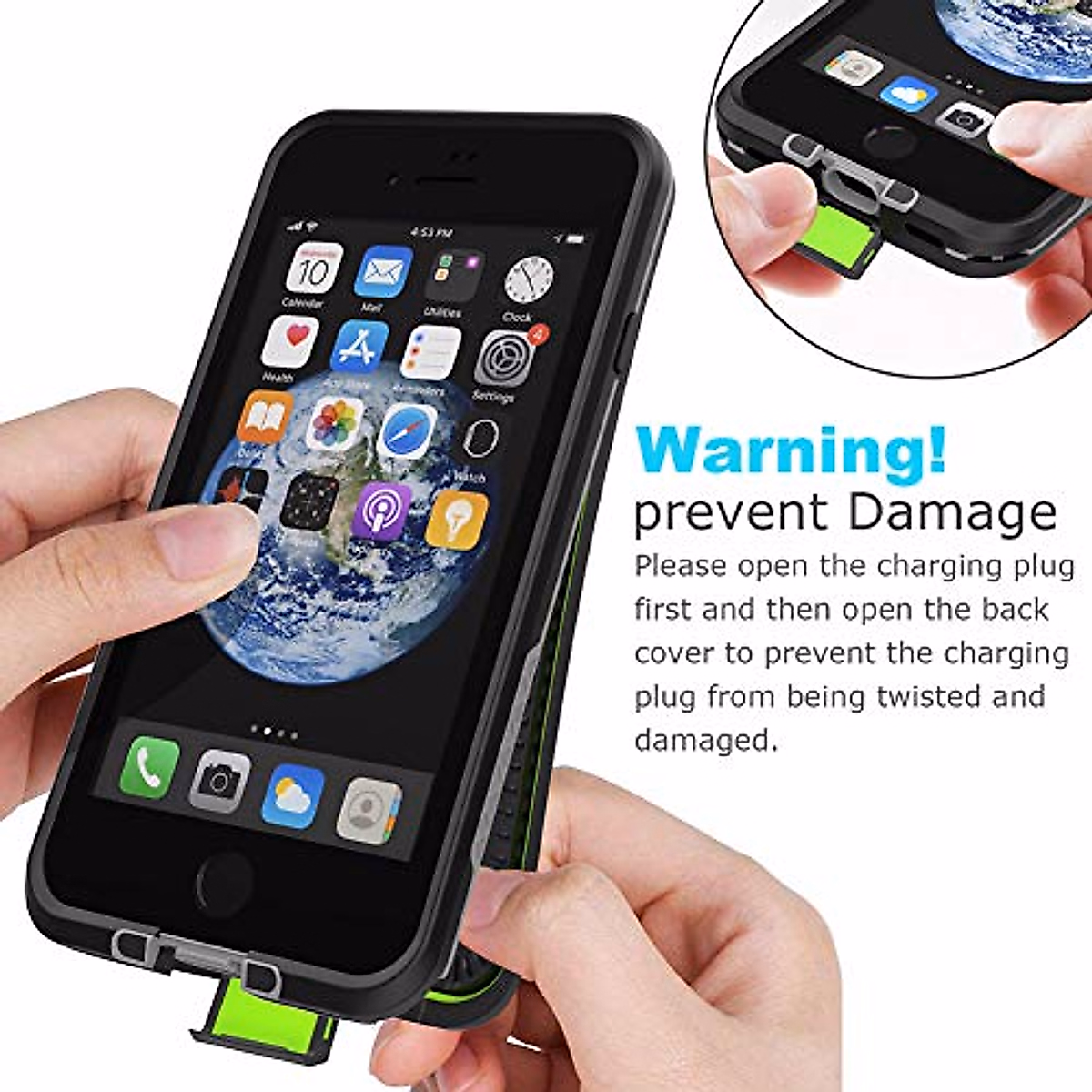 Diverbox iPhone SE 2020 Waterproof Case iPhone 8 Waterproof Case,Waterproof Shockproof IP68 Full-Body Sturdy Case Built-in Screen Protector, Durable Underwater for Full Sealed Cover 4.7 in (Black)