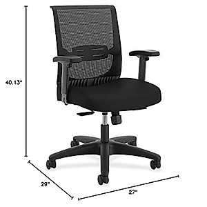 HON Convergence Mesh Back Task Chair with Height-Adjustable Arms, in Black