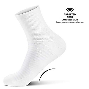 Compression Running Ankle Socks for Men and Women (6 Pairs), Quarter Athletic Socks for Running, Cycling, Golf, Work