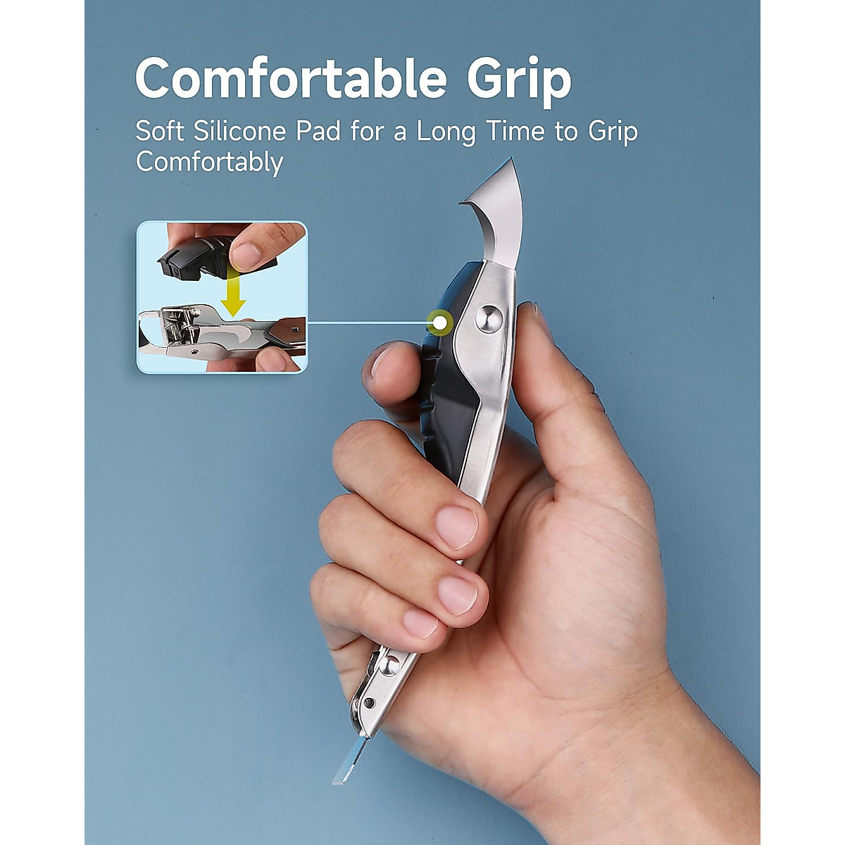 EVOHONOUR Caulking Tool Kit, Stainless Steel Caulk Remover Tool, 4 in 1 Caulk Tool for Bathroom, Kitchen, Floor, Window, Sink Joint, Frames Seal