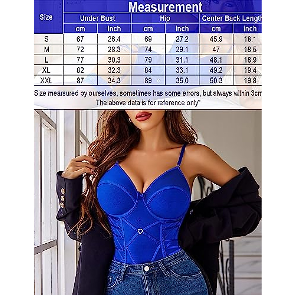 Avidlove One Piece Bodydoll Lingerie Underwire Silky Bodysuit Blue Lingerie M