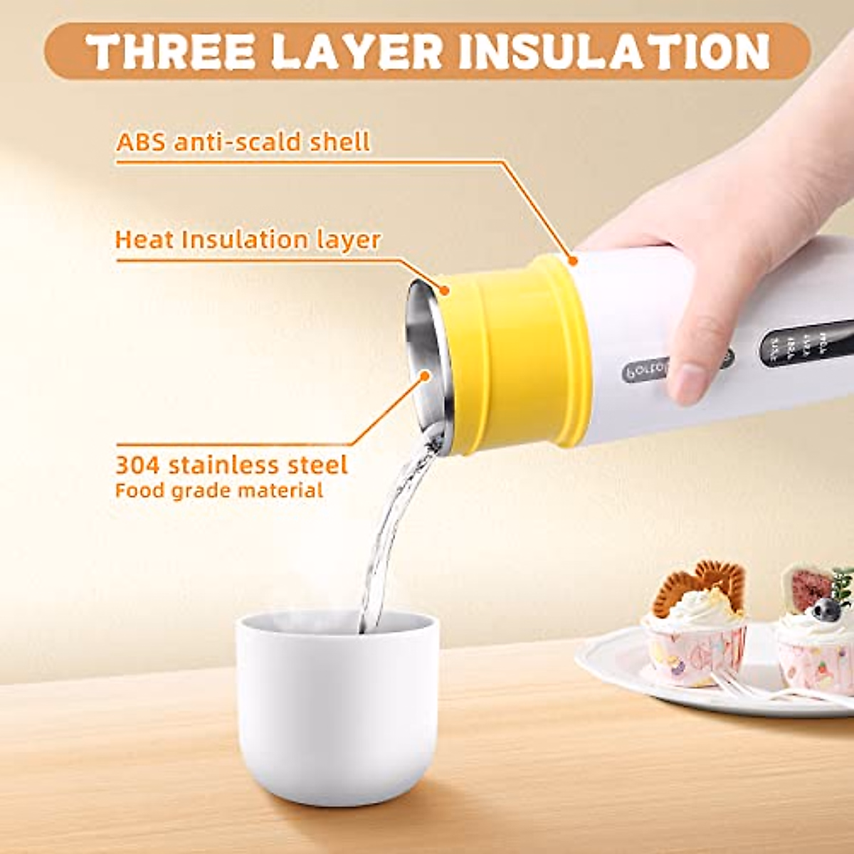 GearRoot Travel Portable Electric Kettle, 380ml Mini Electric Tea Kettle Water Boiler, One Cup Electric Hot Water Kettle, Fast Boil and Auto Shut Off Hot Water Boiler