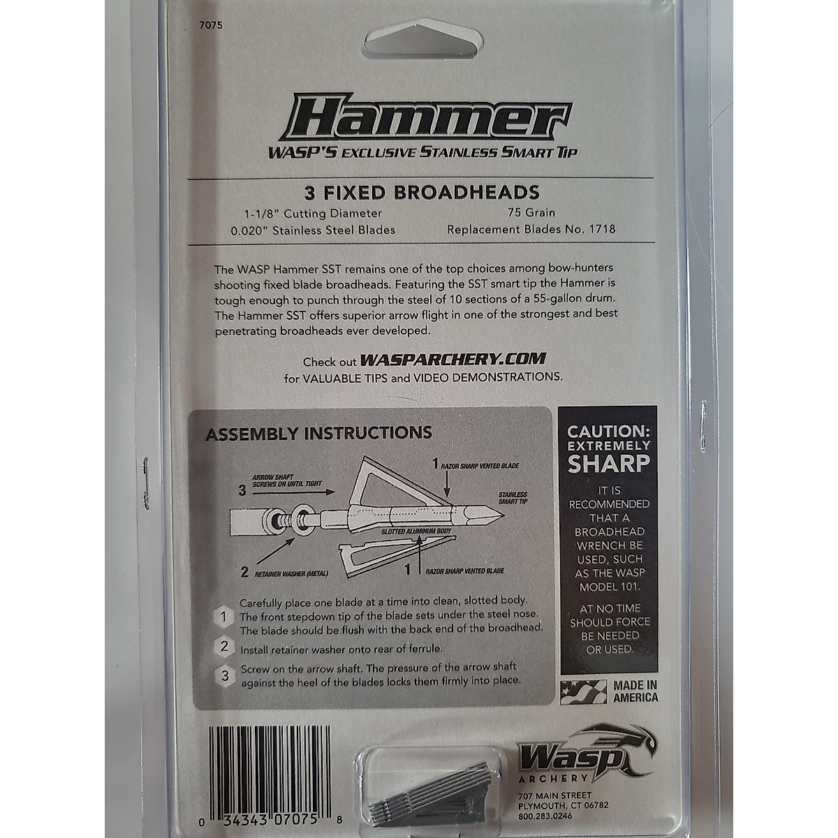 WASP Archery Hammer SST 75G 3PK