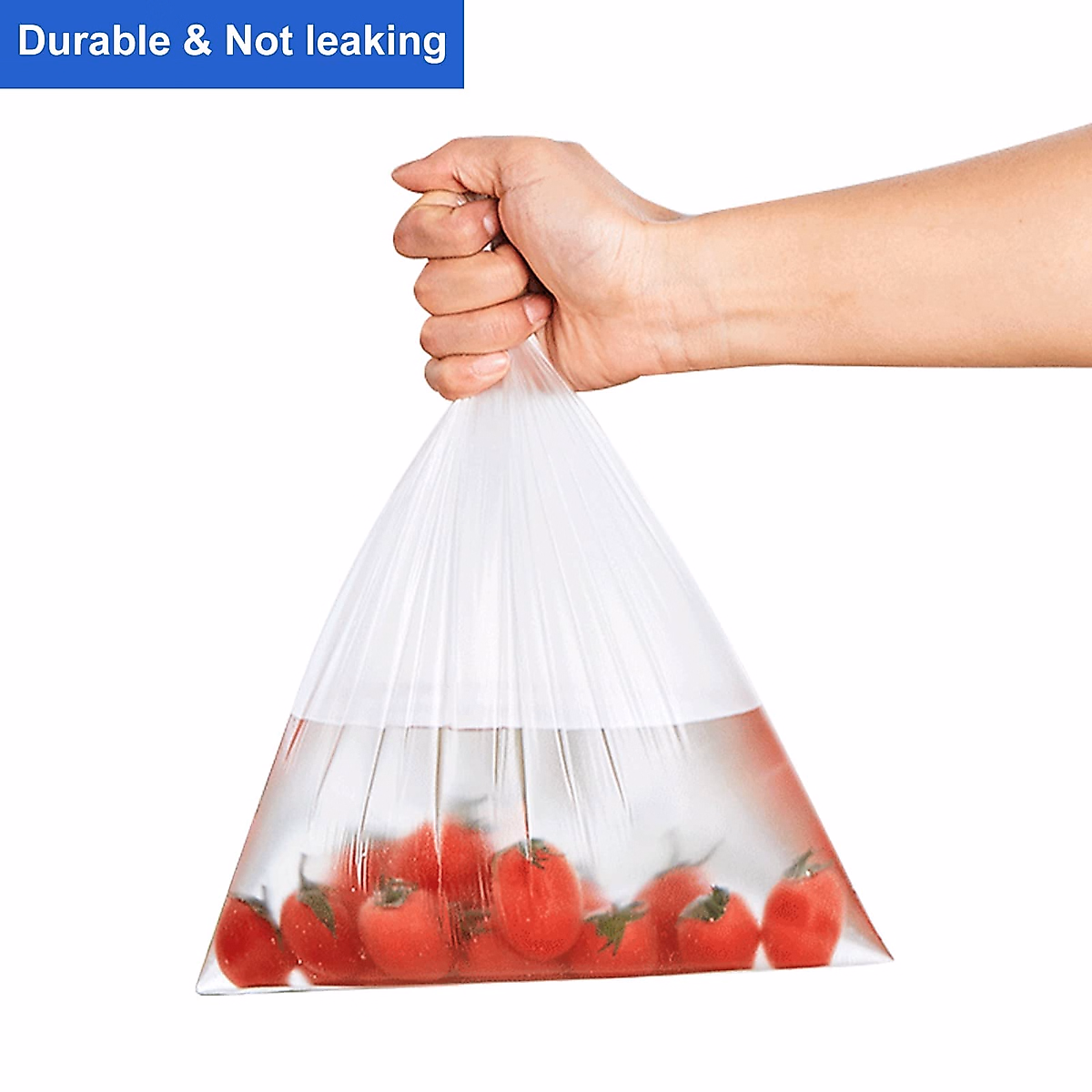 LabelMore 12'' x 16'' Plastic Produce Bags on a Roll, Clear, Food Storage Bags for Bread, Vegetable, Fruits and Meat, 350 Bags/Roll