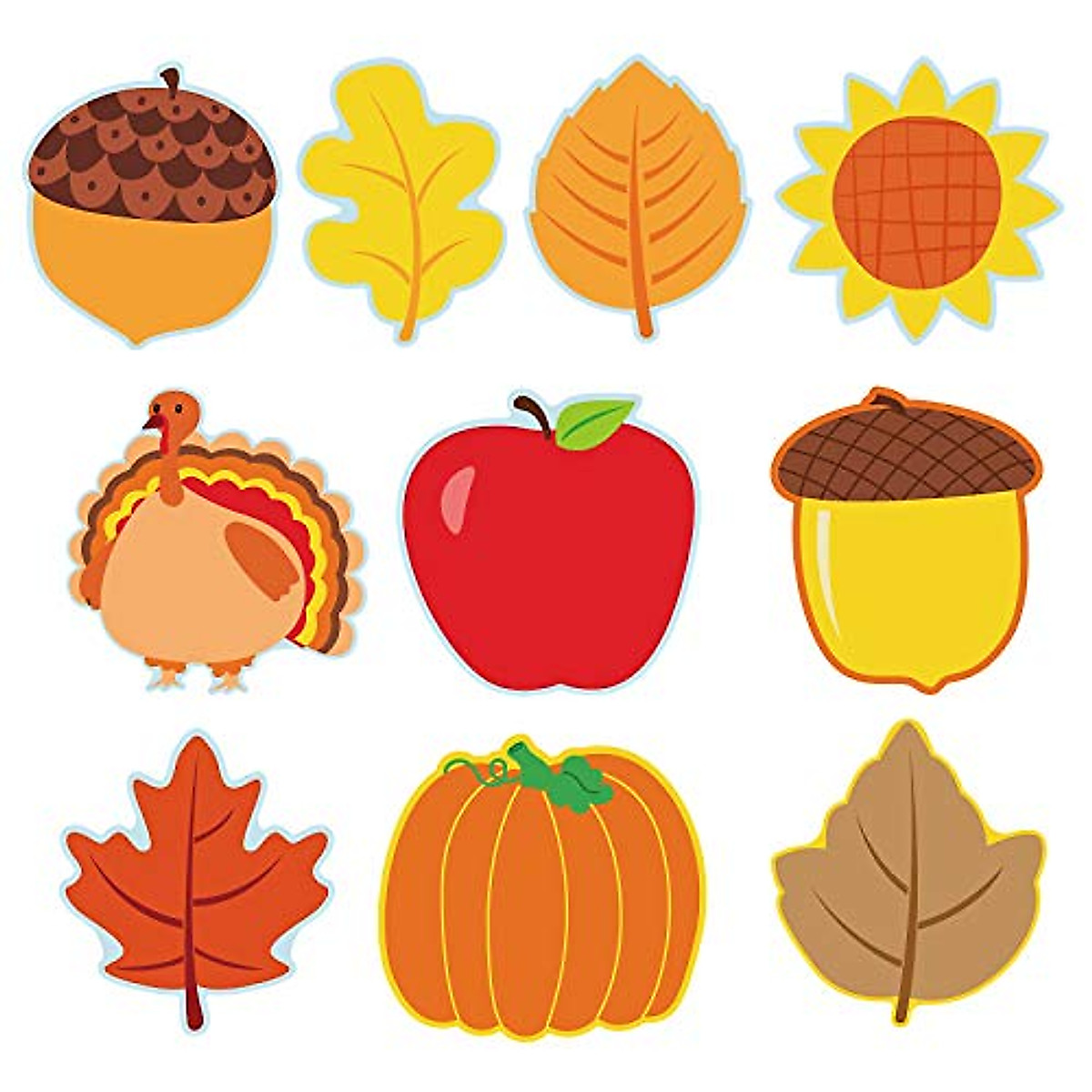 50 Colorful Happy Fall Cutouts for Classroom Decor