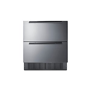 Summit Appliance SPR3032D 30" Wide 2-Drawer All-Refrigerator, Indoor/Outdoor compatible; 5.42 cu.ft Capacity; Stainless Steel Drawers; Frost-free Operation; Drawer Dividers