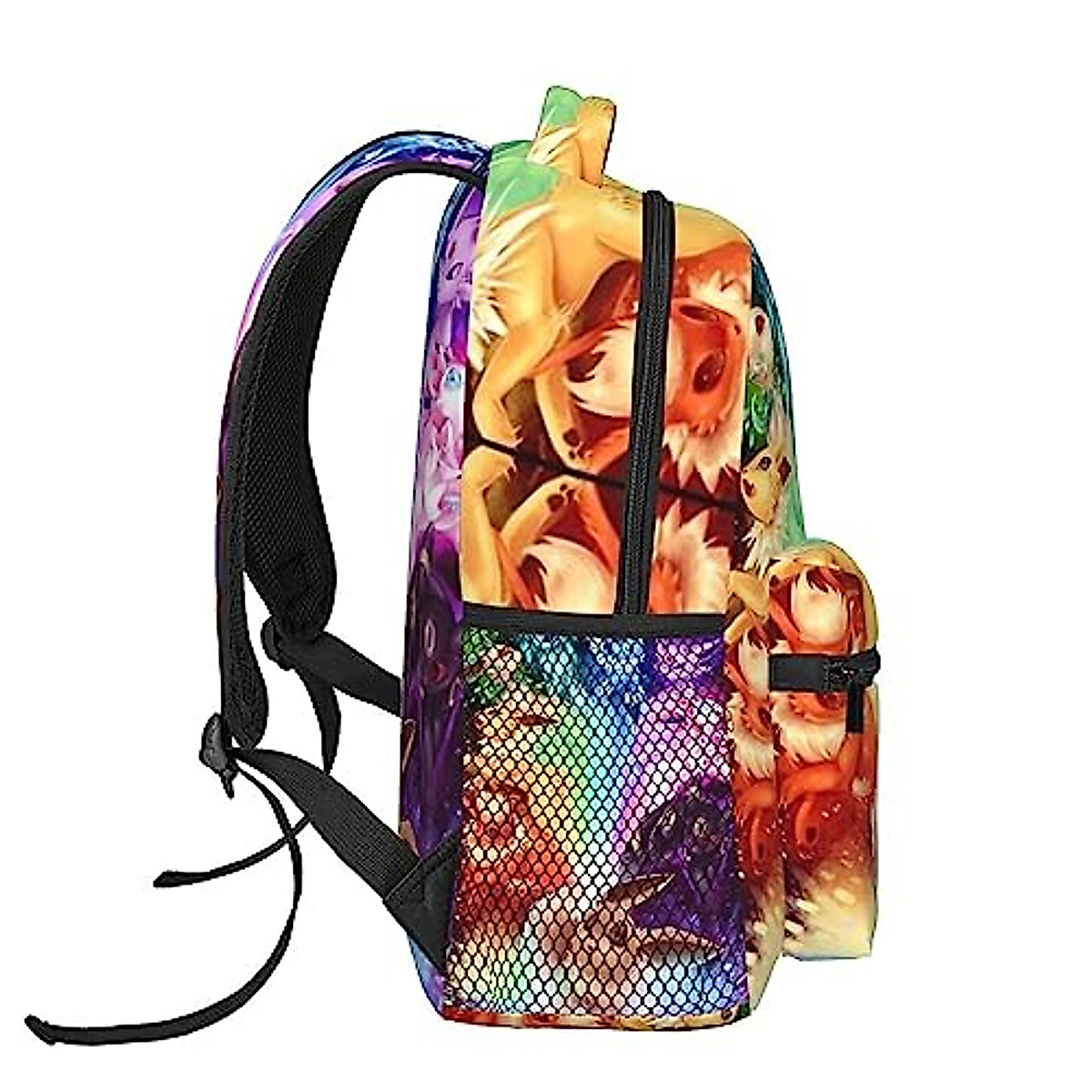 Qvlippga Rainbow E-evee School Backpack for Boys Girls Lightweight Bookbag Casual Rucksack Daypack for Hiking Travel