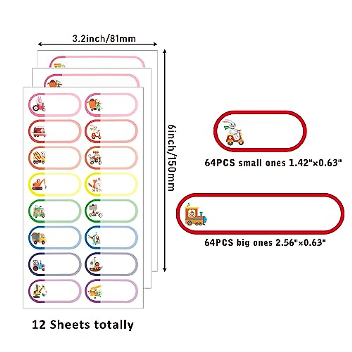 Baby Bottle Labels for Daycare Supplies, 128PCS Waterproof Daycare Labels Self Laminating, Dishwasher Safe, Name Labels for Kids School Stuff, Toddler Name Stickers Tags for Water Bottle Sippy Cup