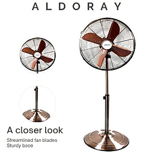 AldoRay Vintage 16 Inches Pedestal Fan (Copper)