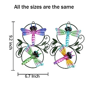 ASAKOKEA Metal Wall Decor Cute Dragonfly Metal Yard Art Garden Decor Outdoor Gifts for Women - Set of 2