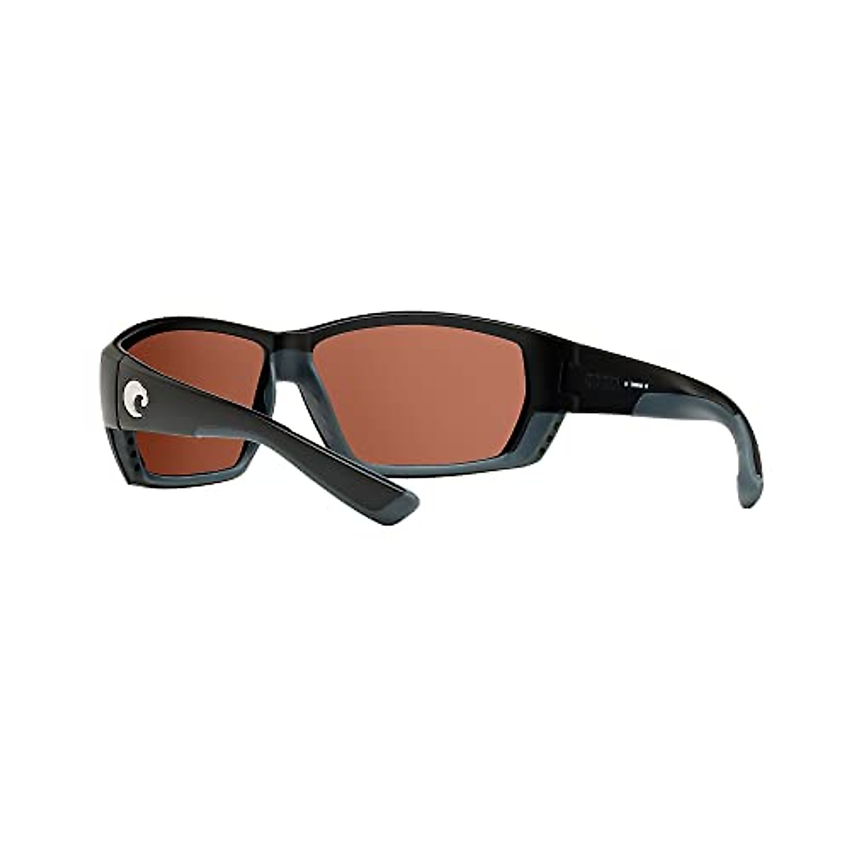 Costa Del Mar Men's Tuna Alley Polarized Rectangular Sunglasses, Matte Black/Copper Green Mirrored Polarized-580G, 62 mm