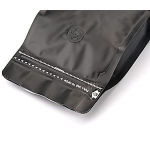 50 Pack Coffee Bags with Aluminum Foil and Degassing Valve, Resealable High Barrier Storage Bags, Odor-Proof for Coffee Beans, Stand Up Coffee Pouch, Flat Bottom (Medium-12OZ, Black)