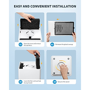 DeedMo Air Purifier Replacement Filter, Compatible with AP-1273, 3-in-1 True HEPA, Eliminate Smoke, Cooking Odor and Dust, 2 Pack